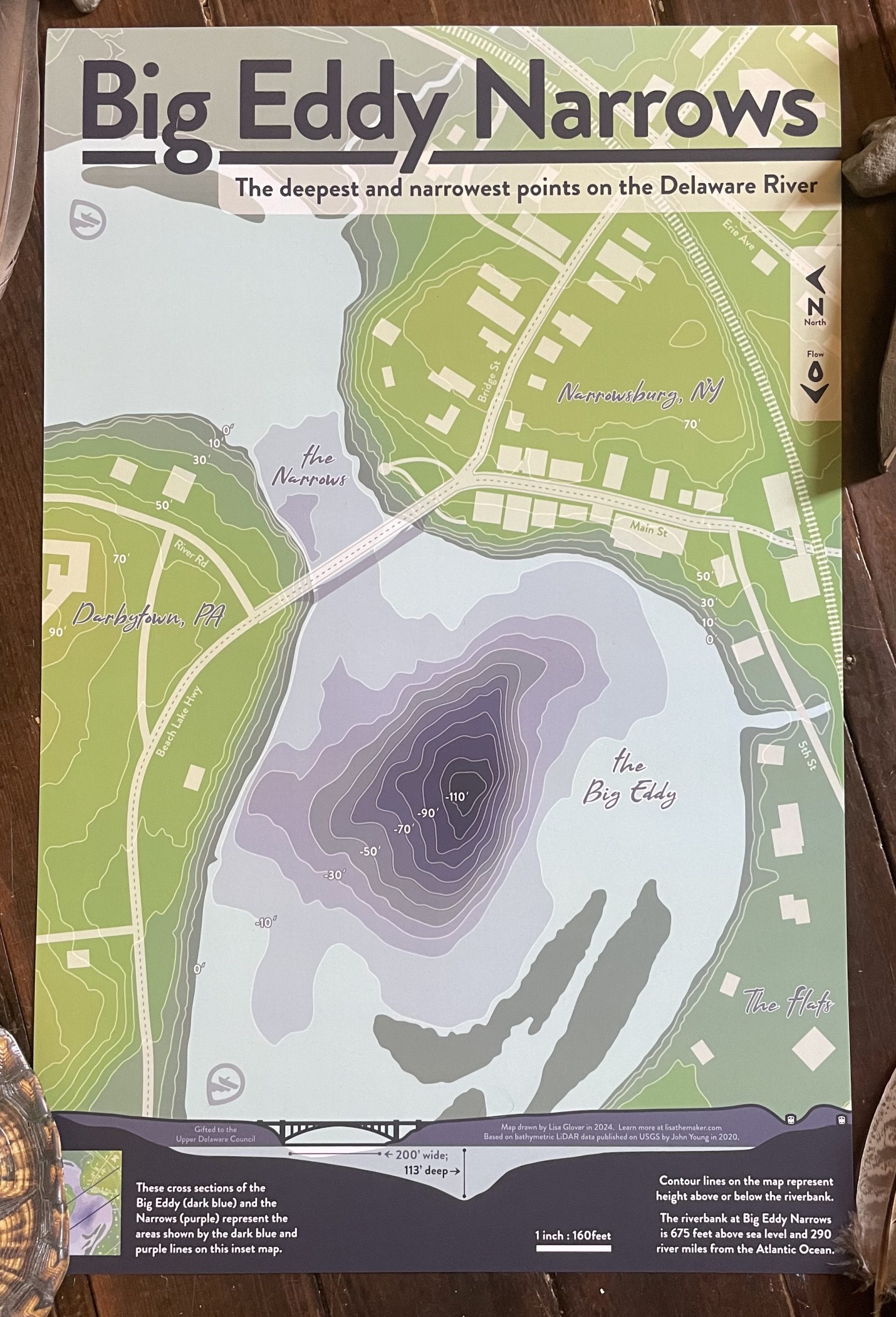Big Eddy Narrows map